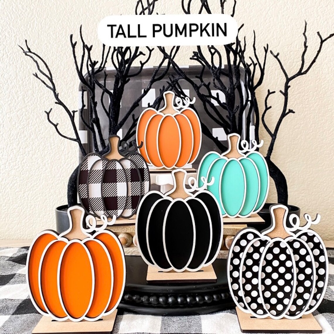 Wooden Standing Pumpkin BUNDLE Wooden Standing Pumpkin Trio - Etsy