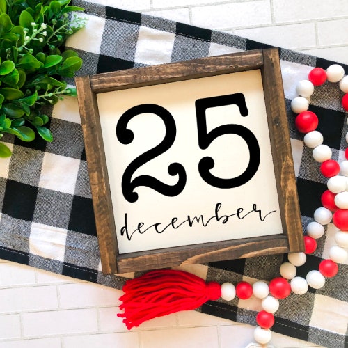 25 December Farmhouse Christmas Sign December 25th Farmhouse - Etsy