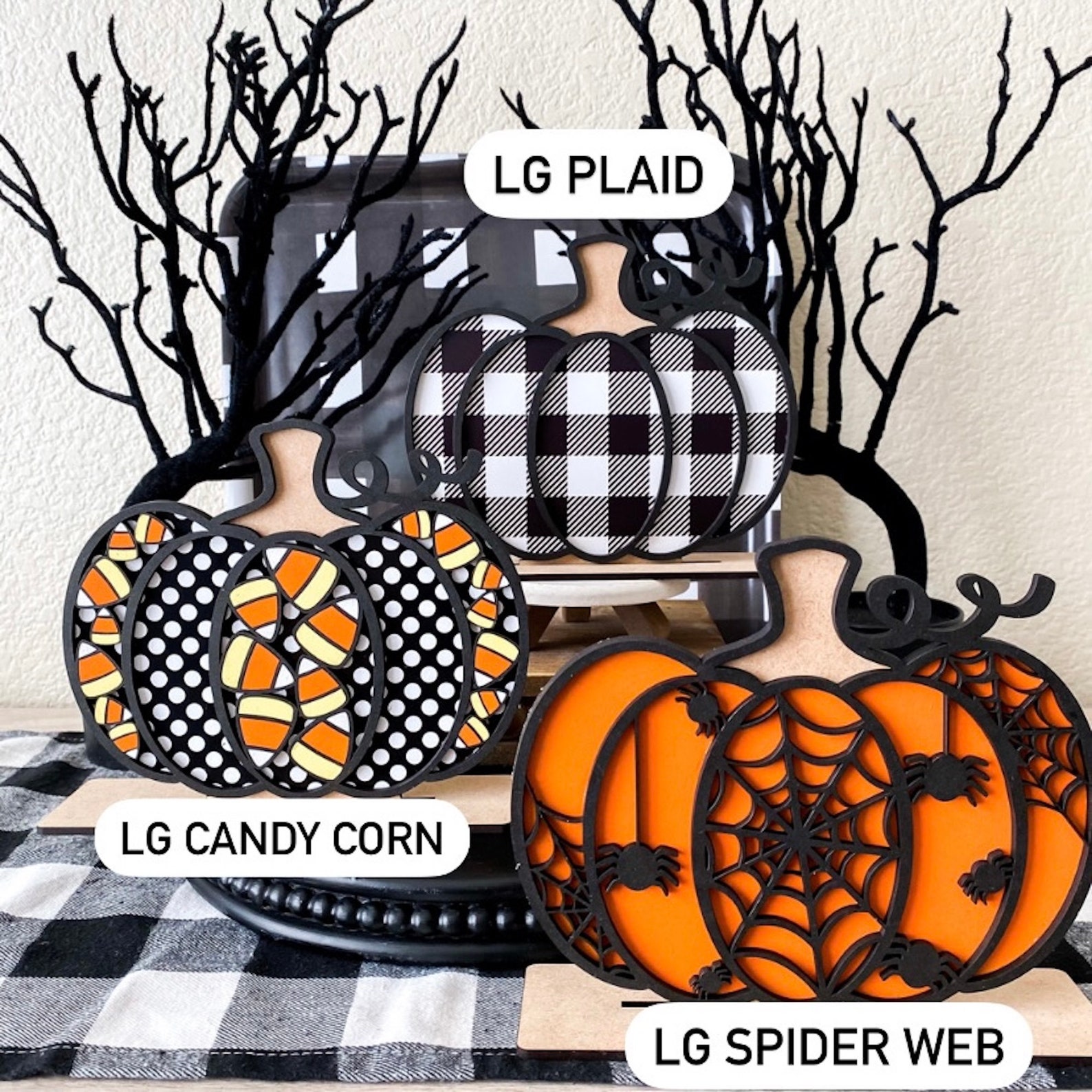 Wooden Standing Pumpkin BUNDLE Wooden Standing Pumpkin Trio - Etsy