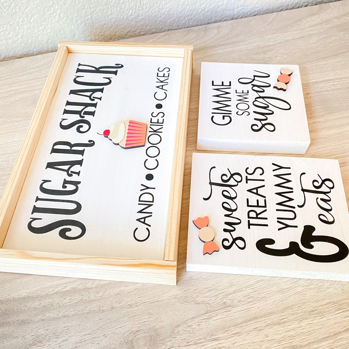 Sugar Shack 3D Tiered Tray Sign Set Sugar Shack Signs Sweets | Etsy