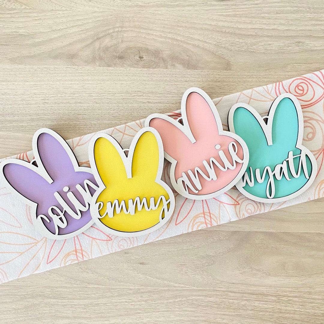 Personalized Easter Bunny Name Tags, Easter Basket Name Tag ...