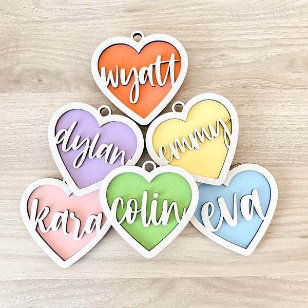 Heart Name Tag - Etsy