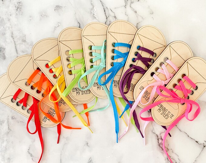Shoe Lacing Board, Practice Tying Shoelaces, Kids Life Skills ...