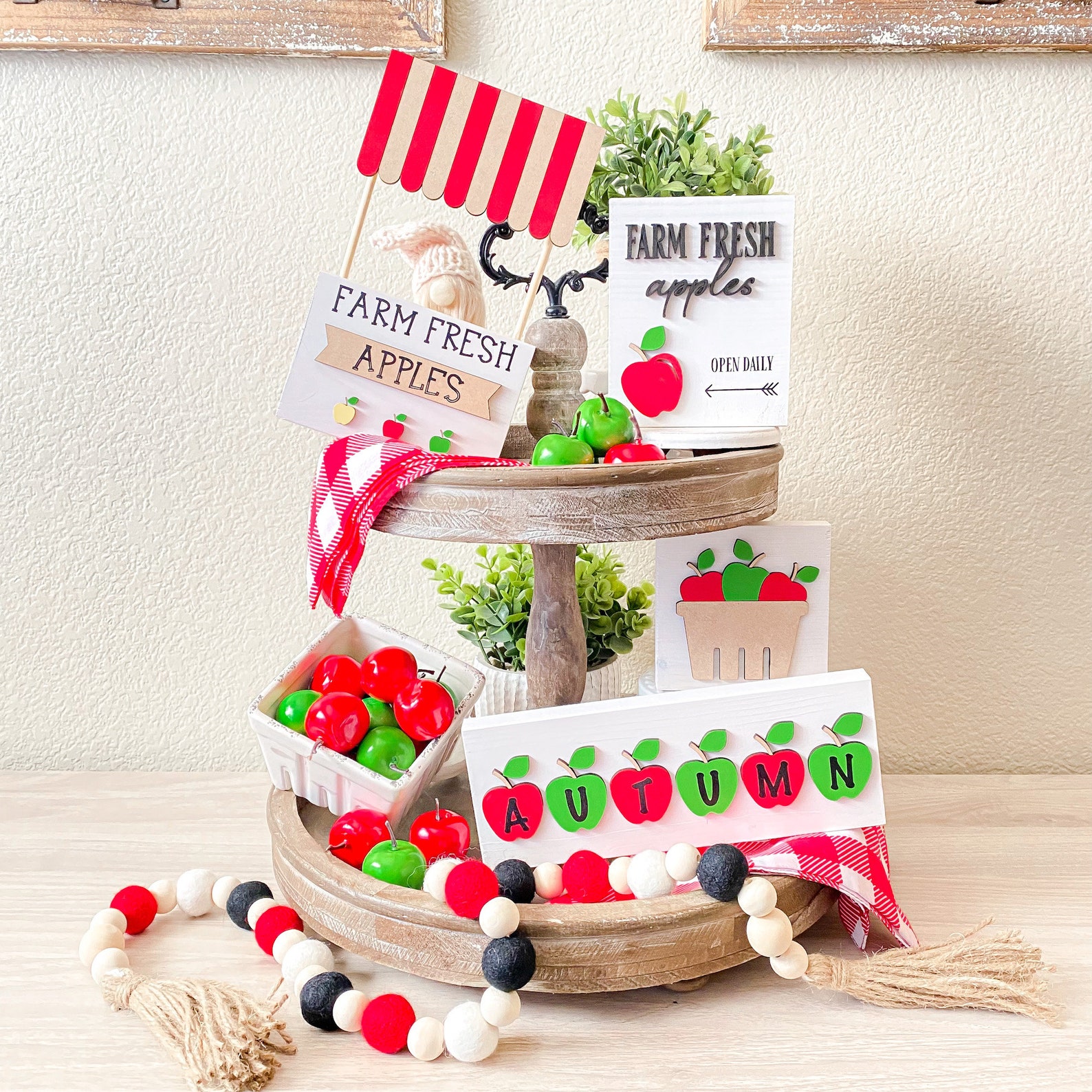 Farm Fresh Apples 3D Stand Apples Tiered Tray Decor Fall | Etsy