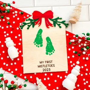 Baby's First Mistletoes Footprint Craft, Baby's First Christmas ...