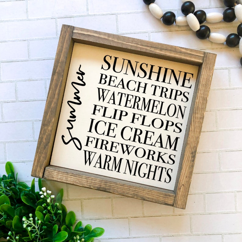 Summer List Farmhouse Sign Summer Favorites Sign Summer - Etsy