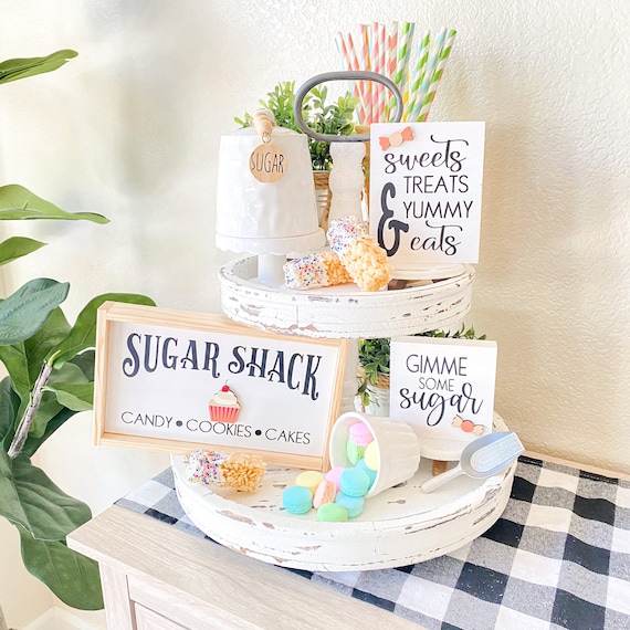 Sugar Shack 3D Tiered Tray Sign Set Sugar Shack Signs Sweets | Etsy