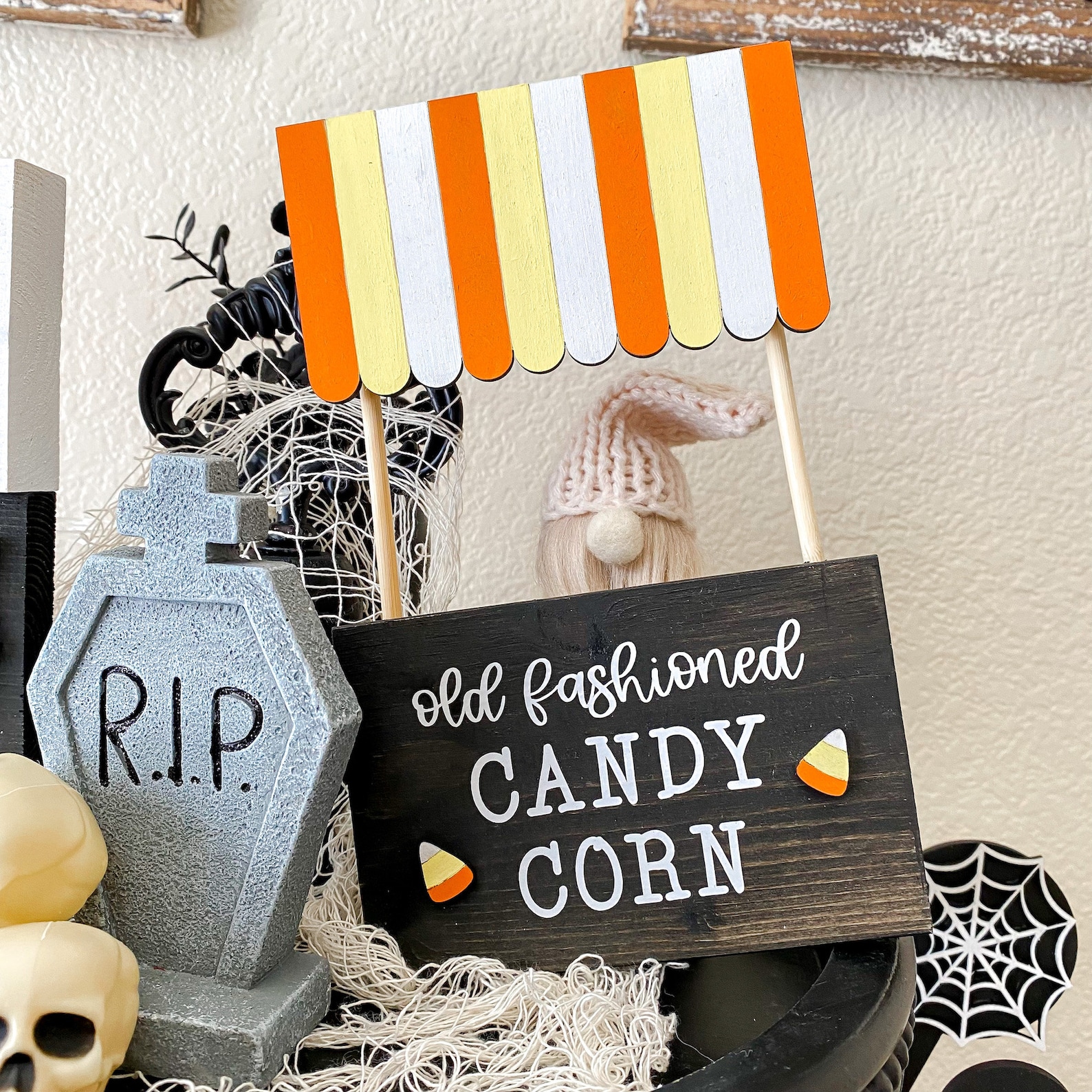 Candy Corn Stand Halloween Tiered Tray Decor Halloween Tier | Etsy