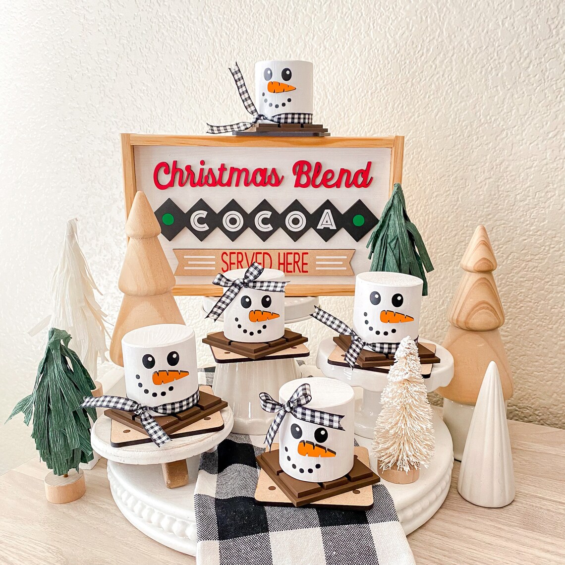 Wooden S'mores Snowman Wooden S'more Snowman - Etsy