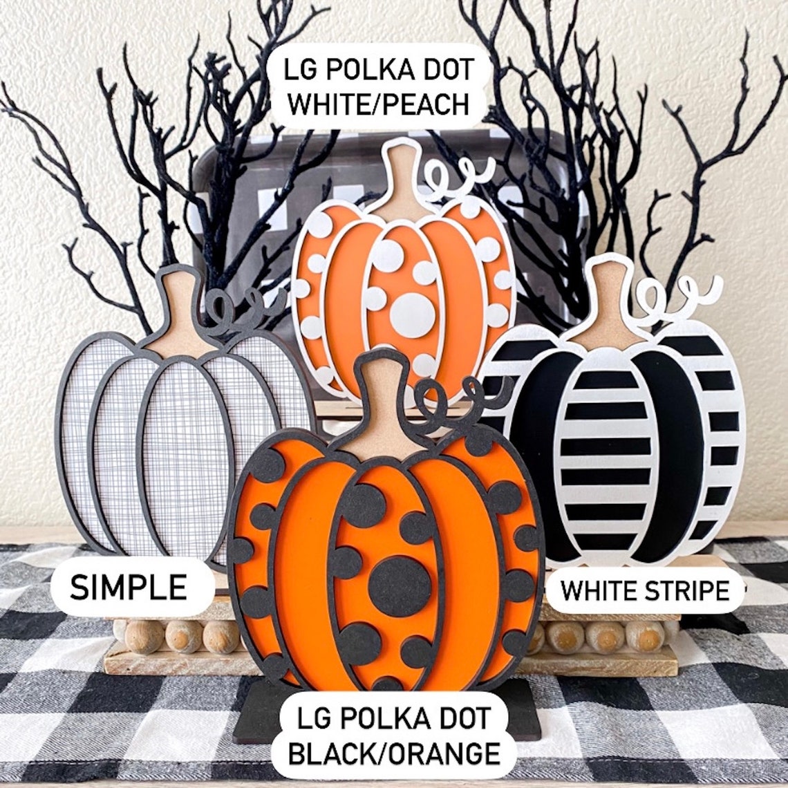 Wooden Standing Pumpkin BUNDLE Wooden Standing Pumpkin Trio - Etsy