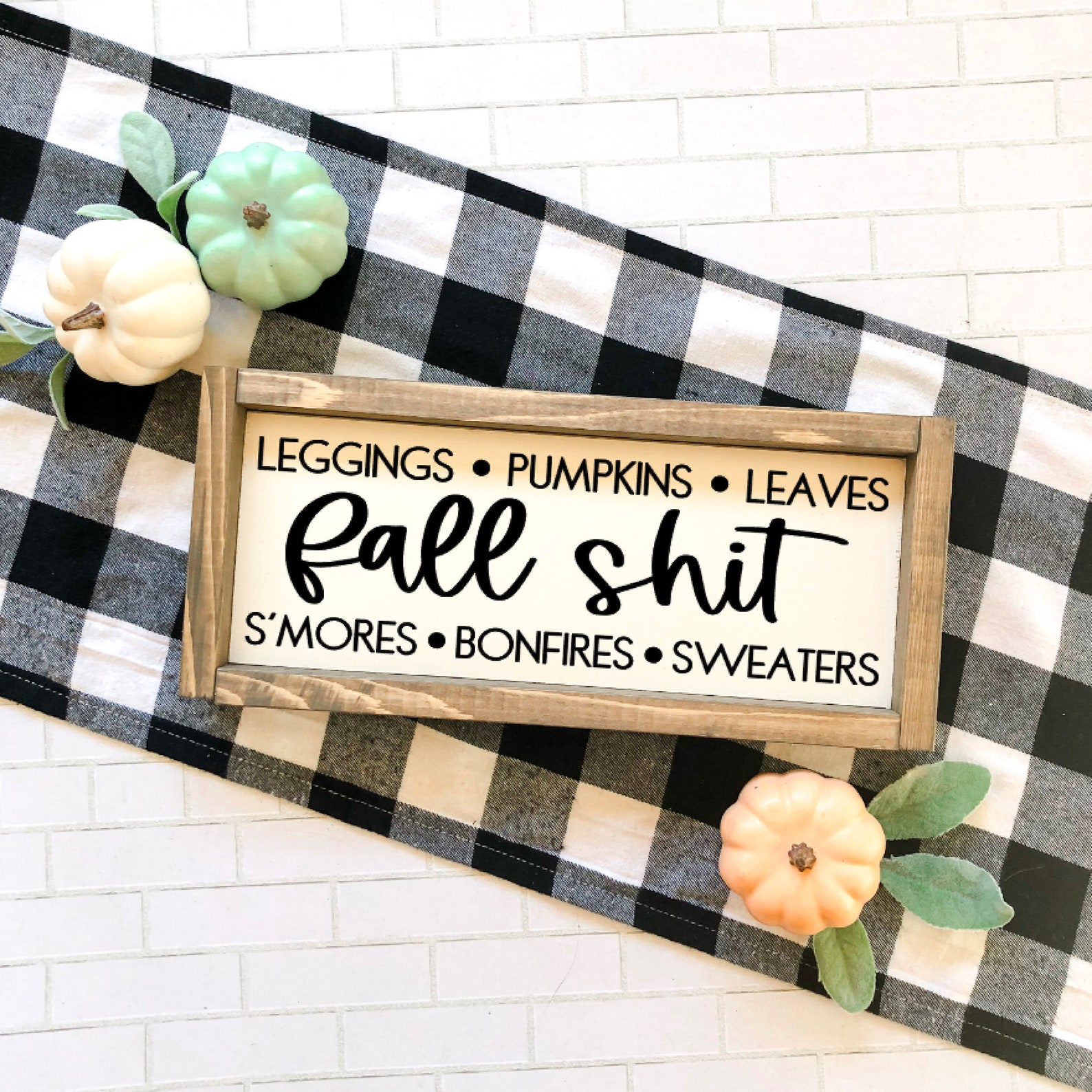 Fall Shit Farmhouse Sign Fall Bucket List Farmhouse Sign - Etsy