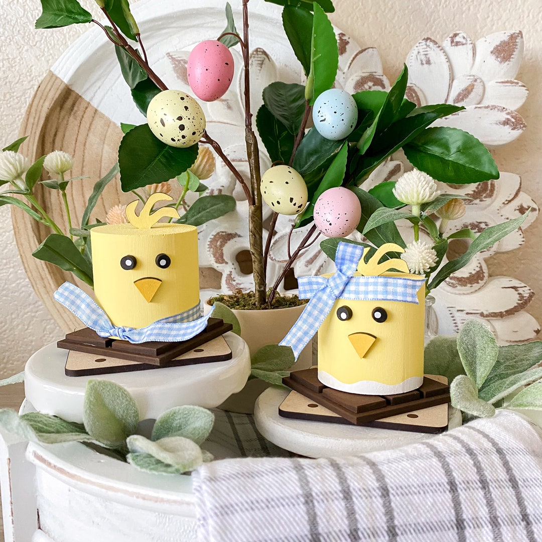 Wooden S'mores Easter Chick, Wooden S'more Easter Chick, Easter S'more ...