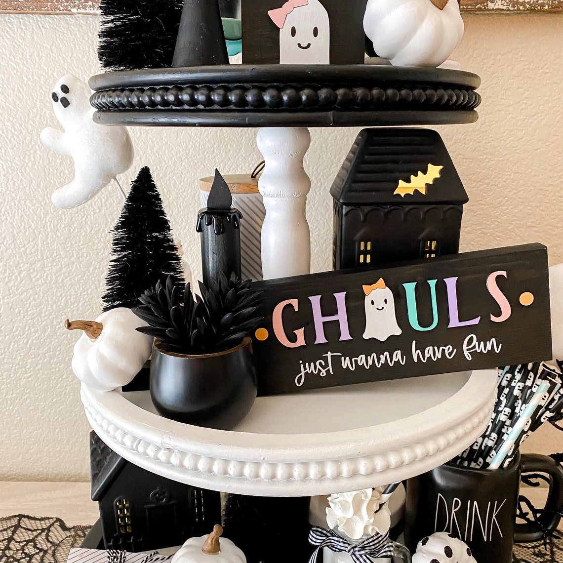 Ghouls Just Wanna Have Fun Tiered Tray Signs Ghouls Just - Etsy