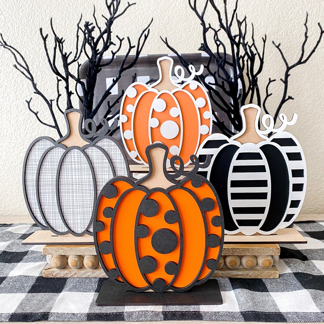 Large Tall Standing Pumpkin, Laser Cut Pumpkins, Wooden Halloween ...