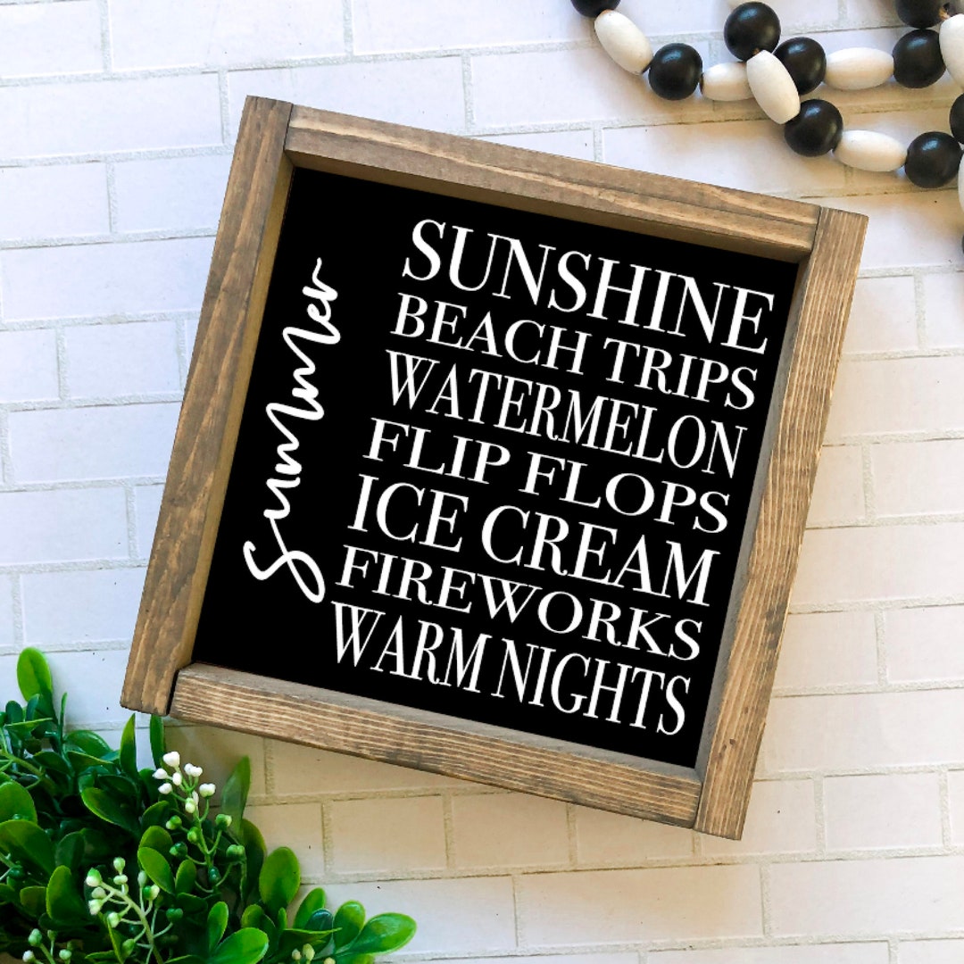 Summer List Farmhouse Sign, Summer Favorites Sign, Summer Bucket List ...