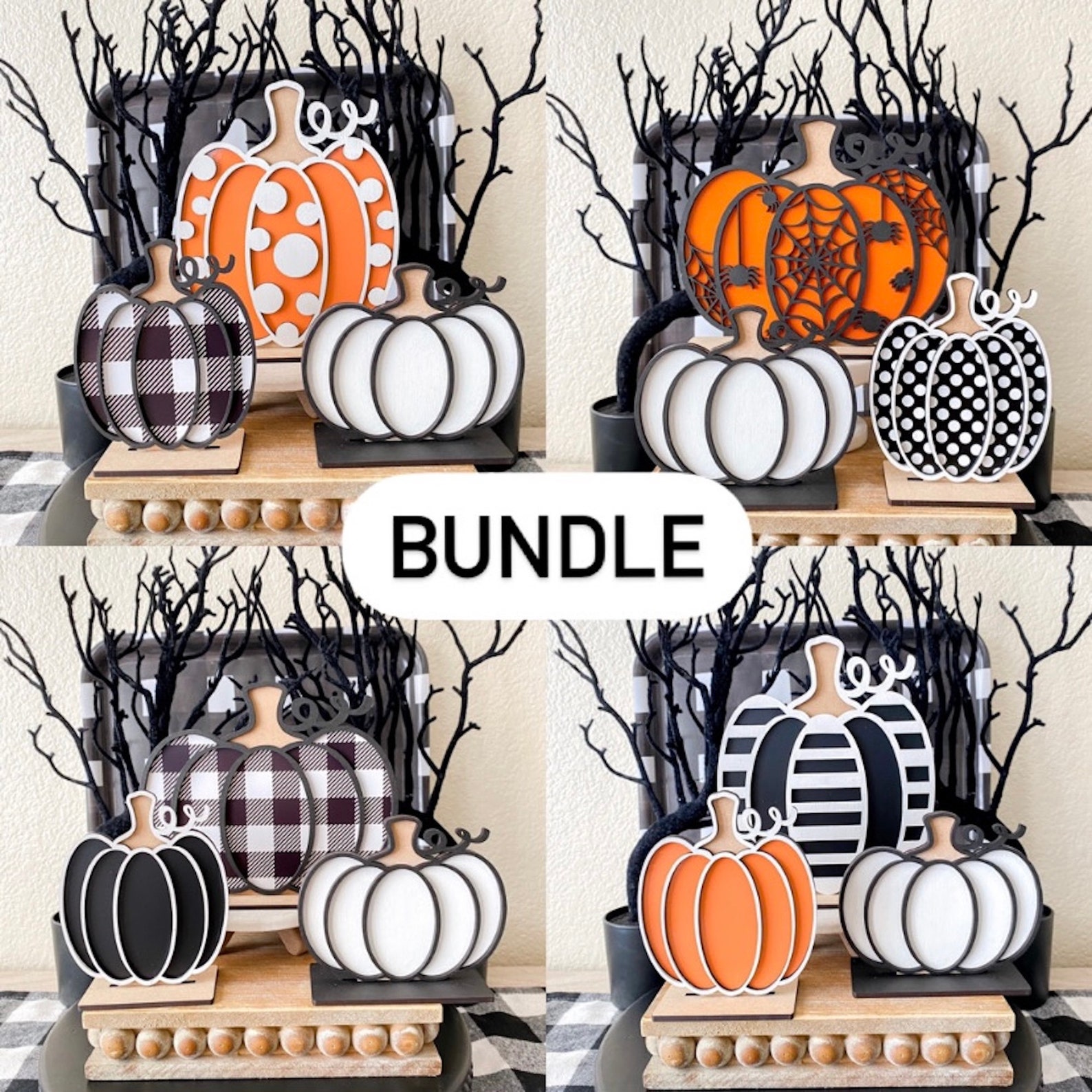 Wooden Standing Pumpkin BUNDLE Wooden Standing Pumpkin Trio - Etsy