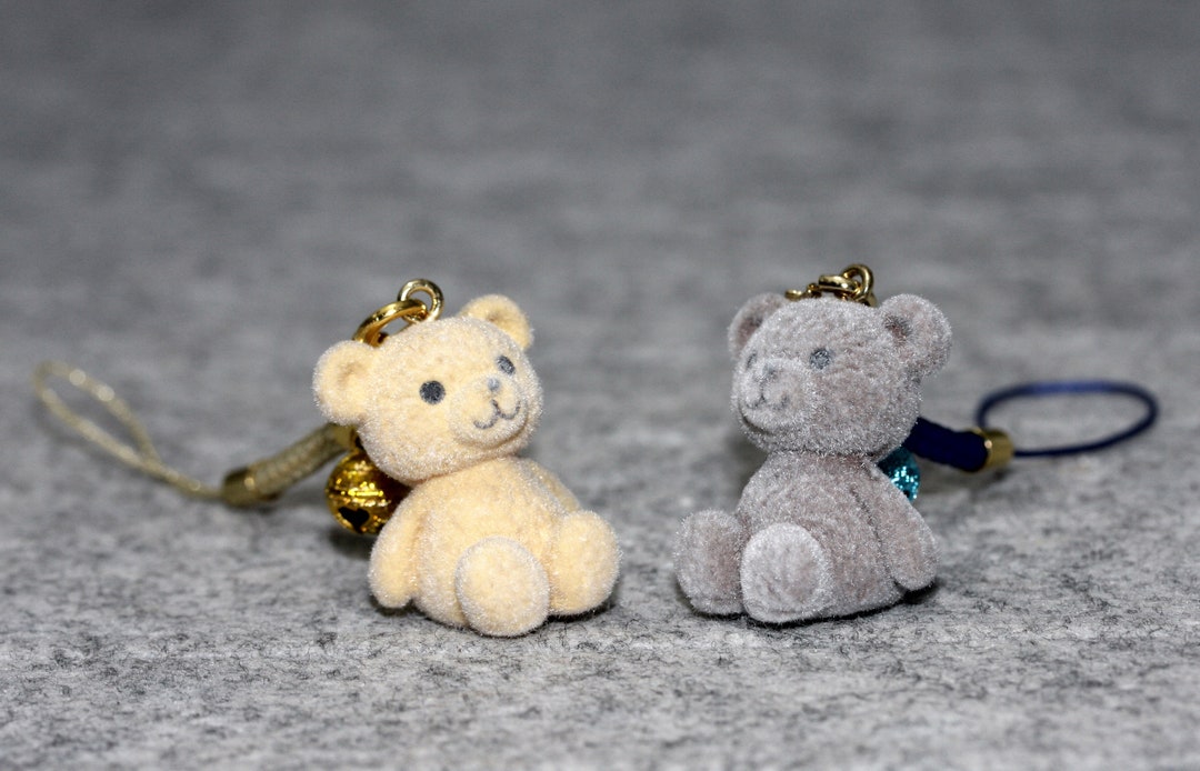 Handmade Pretty Velvet Teddy Bear Mobile Phone Charm, Keyring, Bag ...