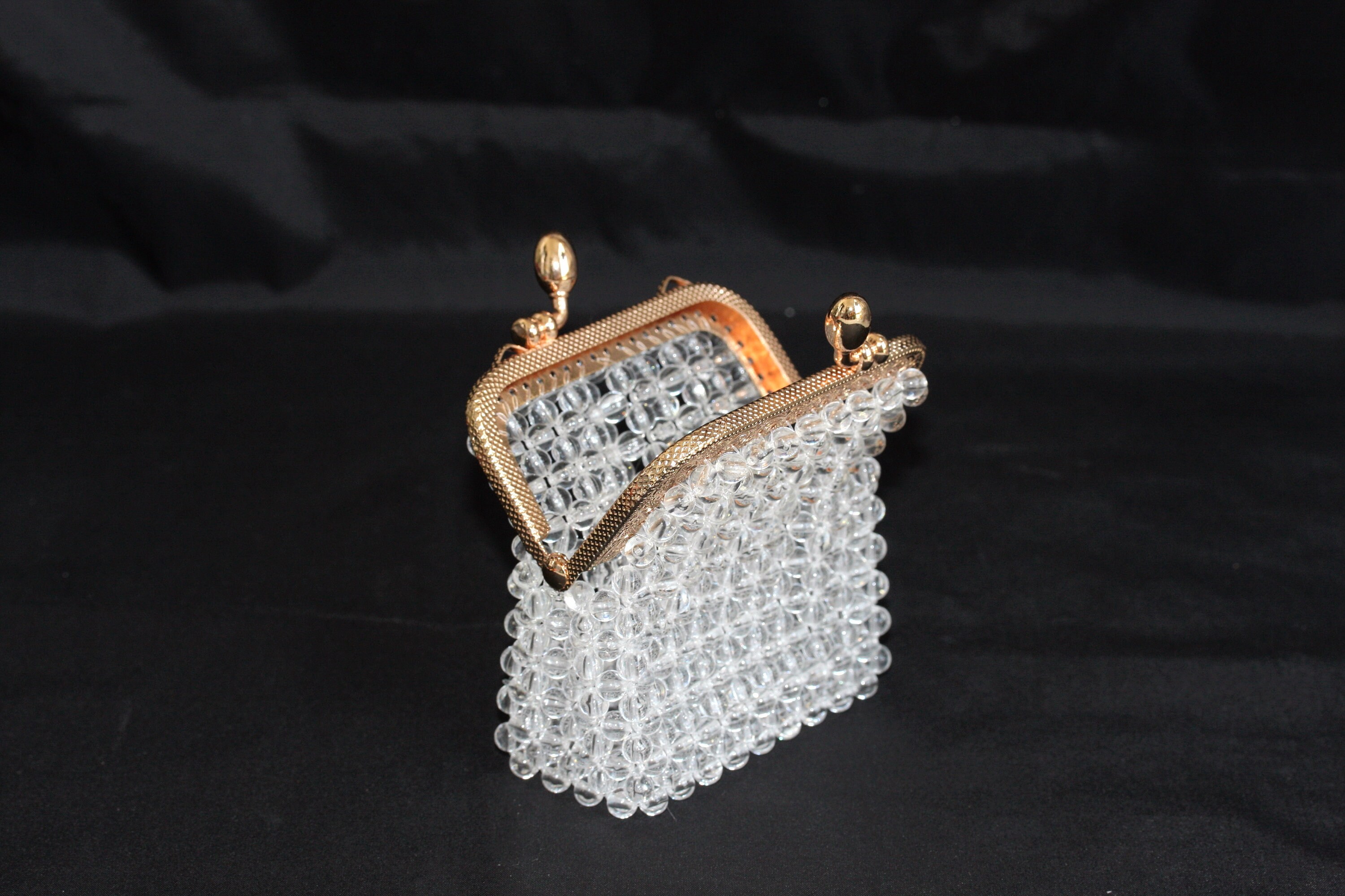 Original Design Handmade Beaded Purse /acrylic Clear Beads Coin Bag ...