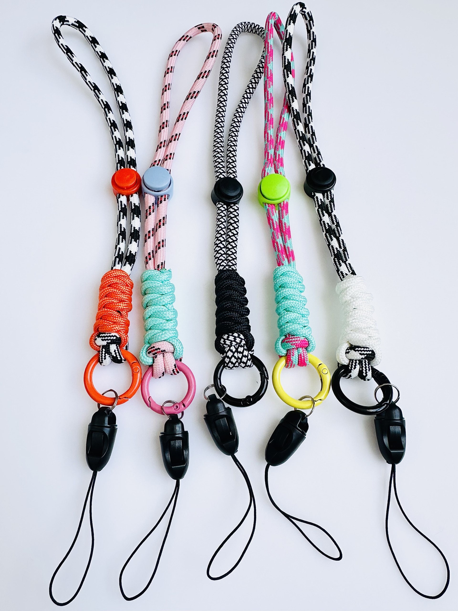 Handmade Short Lanyard, Colourful Paracord Braided Lanyard, for Mobile ...