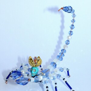 Original Design Handmade Beaded Scorpion /blue Crystal Beads Scorpion ...