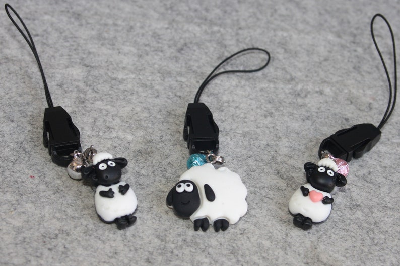 Handmade Resin Cartoon Shaun the Sheep Mobile Phone Charm, Keyring, Bag ...