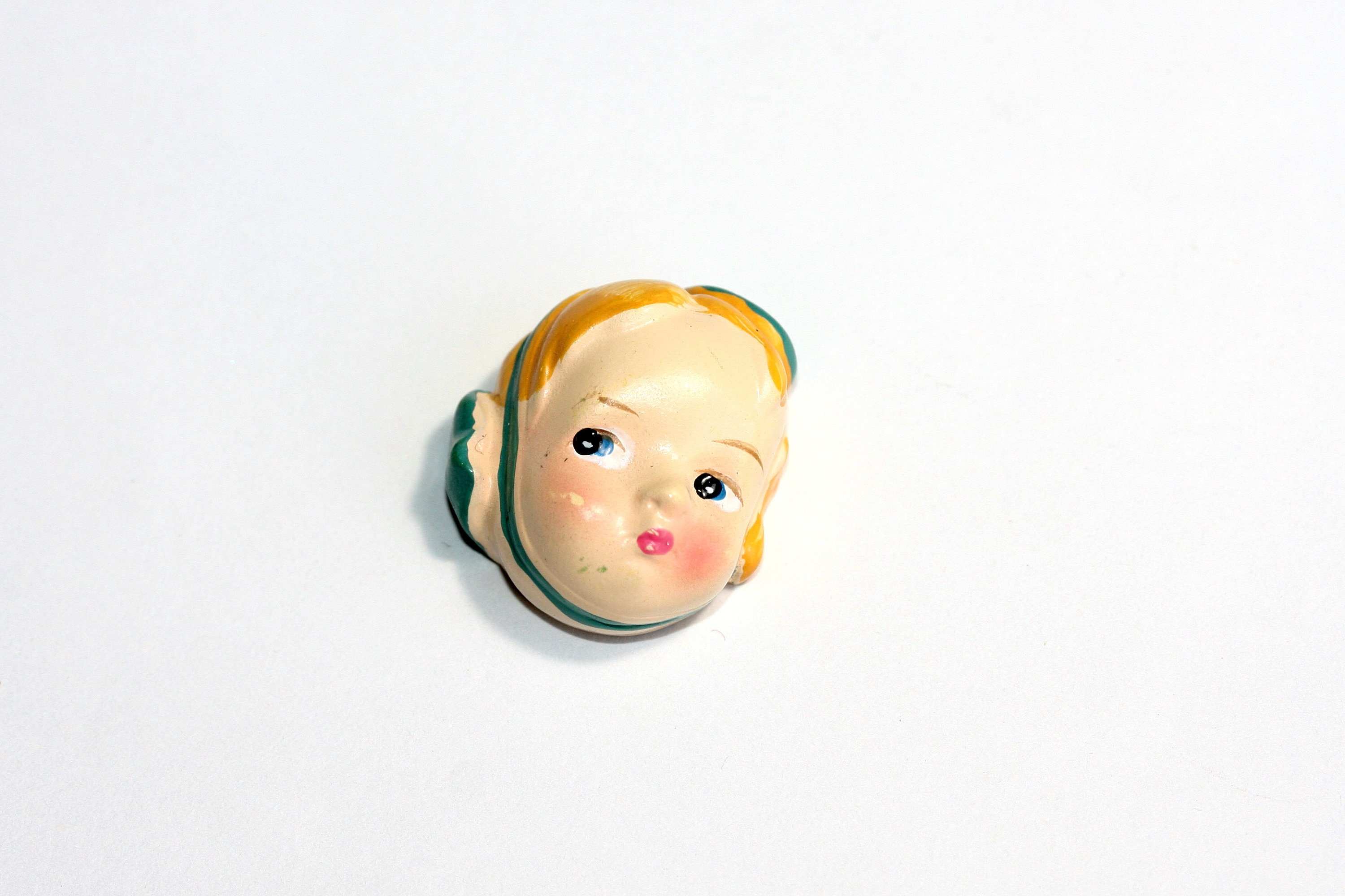 Vintage Look Doll Head / Hand Painted Resin Doll Face /miniature ...