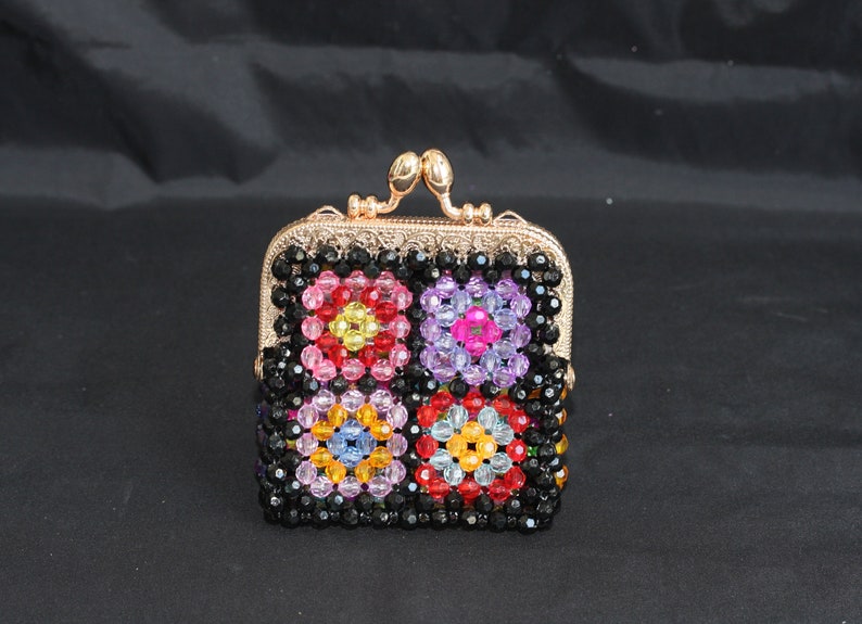 Original Design Handmade Beaded Purse /acrylic Clear Beads Coin Bag ...