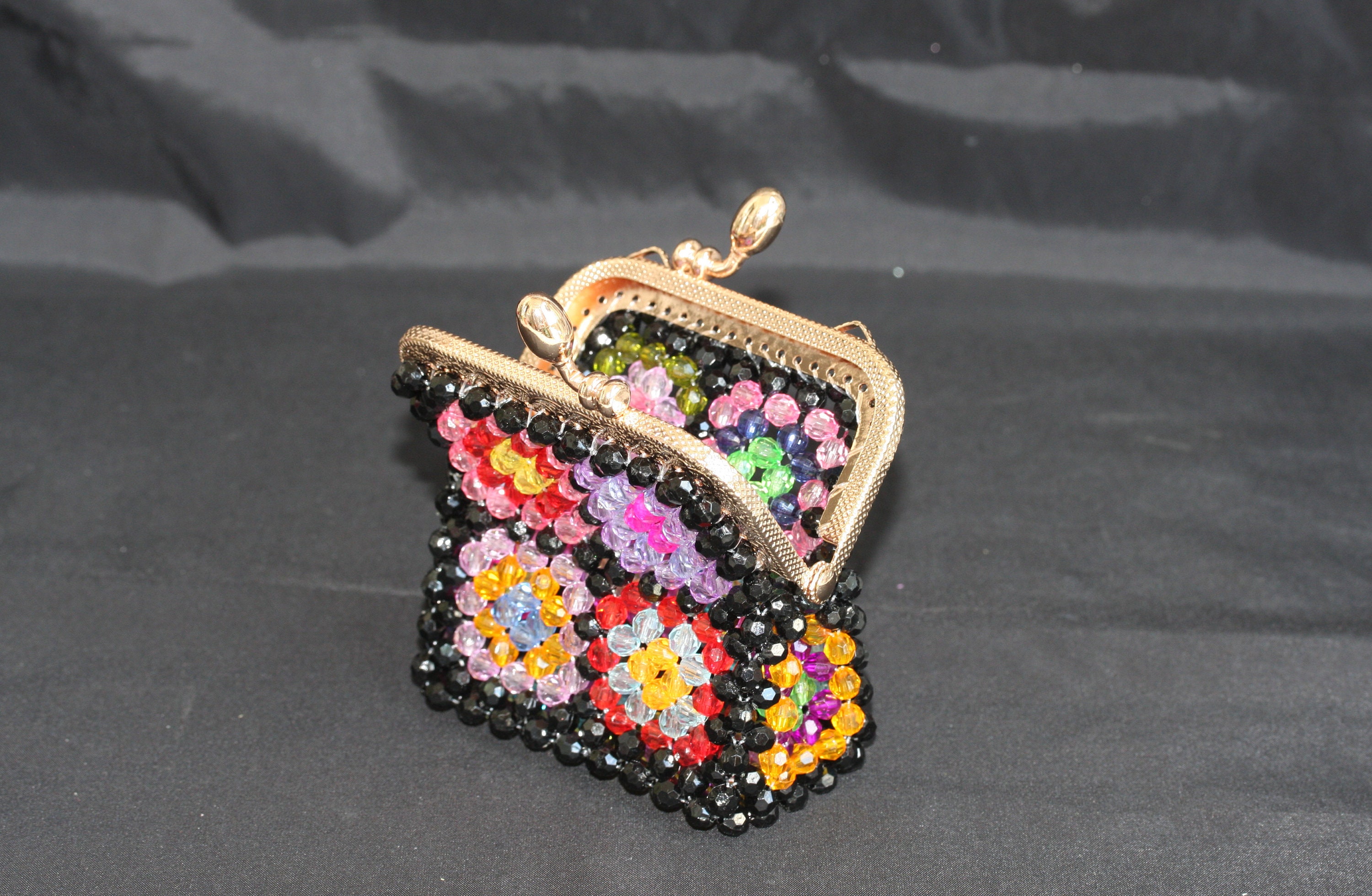 Original Design Handmade Beaded Purse /acrylic Clear Beads Coin Bag ...