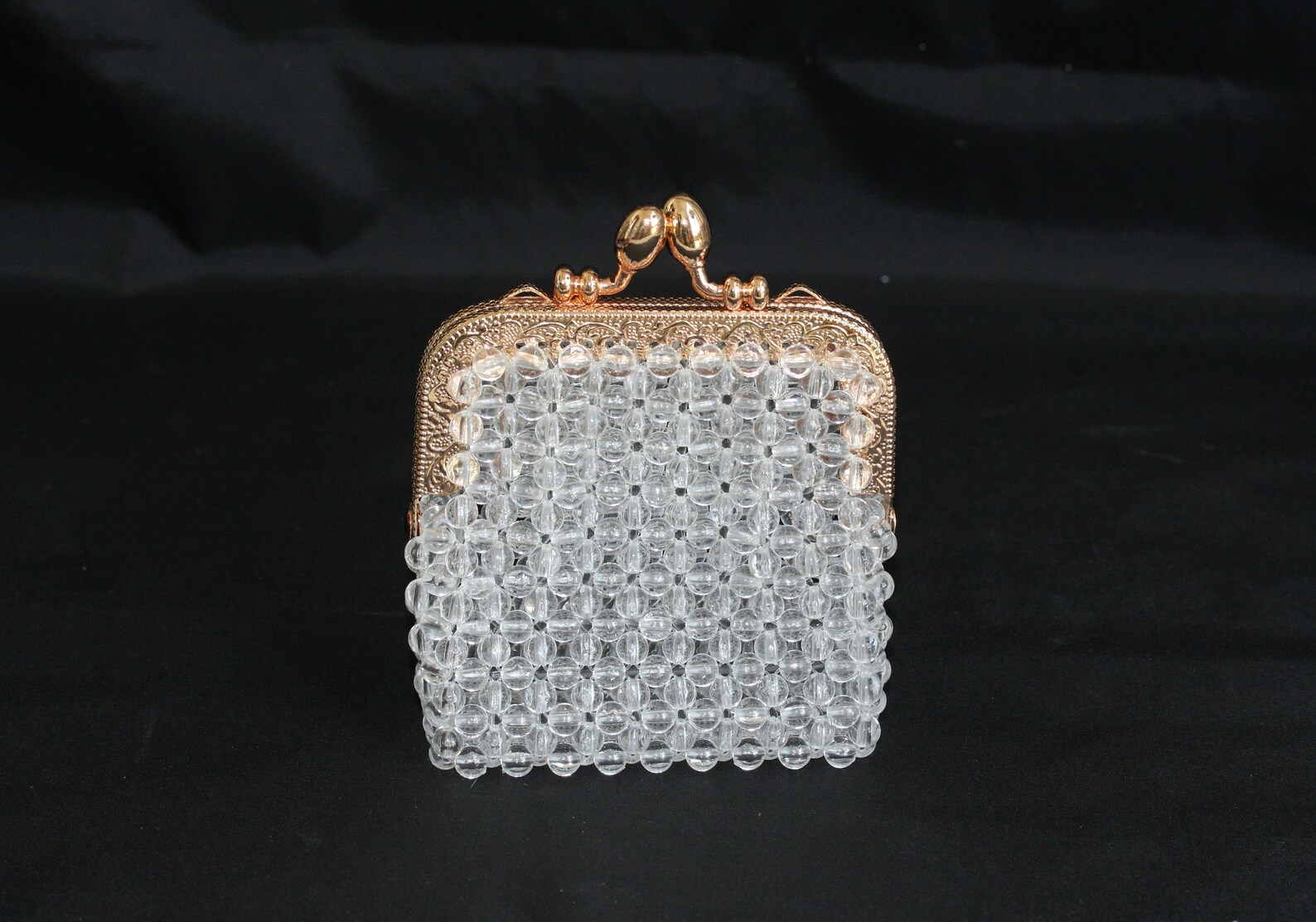 Original Design Handmade Beaded Purse /acrylic Clear Beads Coin Bag ...