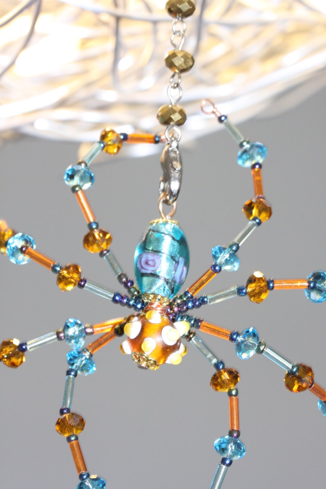 Original Design Handmade Beaded Spider / Swarovski Colourful Crystal ...