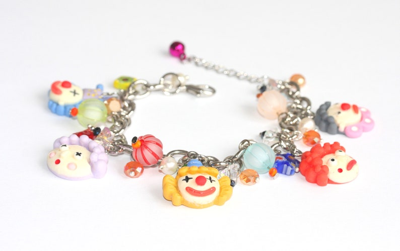 Original Design Handmade Clown Face Charm Bracelet / Circus Charm ...