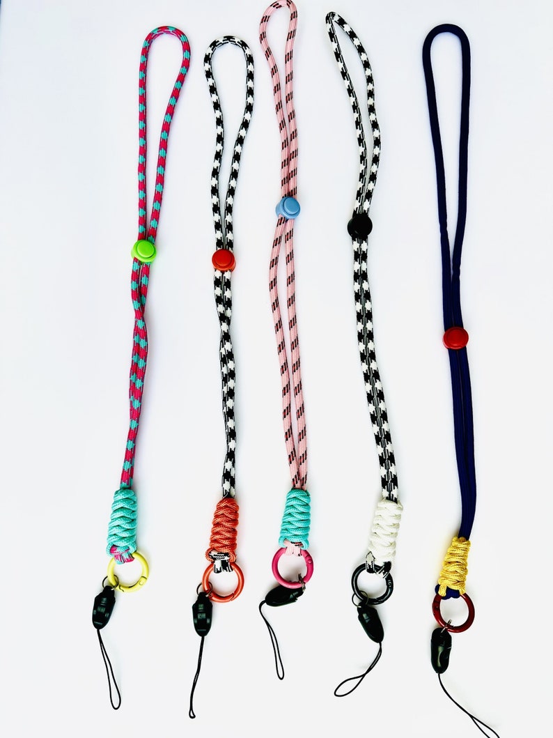Handmade Long Lanyard, Colourful Paracord Braided Lanyard, Mobile Phone ...