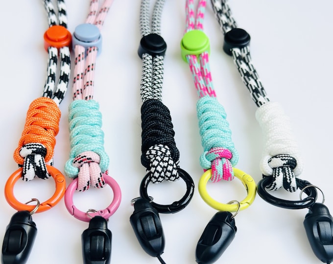 Handmade Short Lanyard, Colourful Paracord Braided Lanyard, for Mobile ...