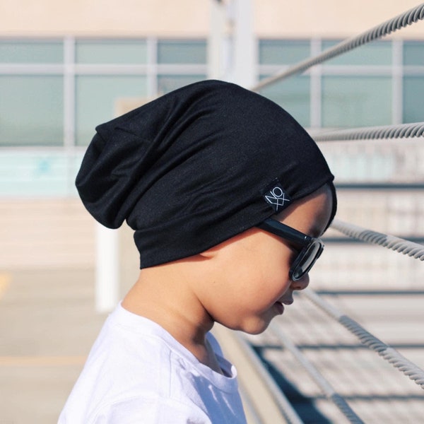 Black Slouch Beanie - Etsy