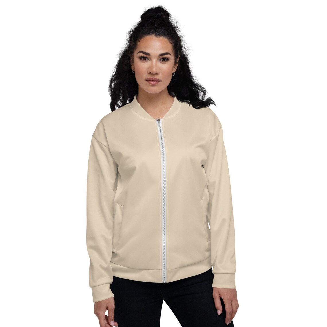 Champagne Unisex Bomber Jacket for Comfort and Style Walking, Workout ...
