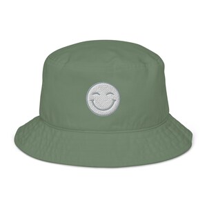 Smile Organic Bucket Hat for Vacation, Summer, Streetwear, Workout ...