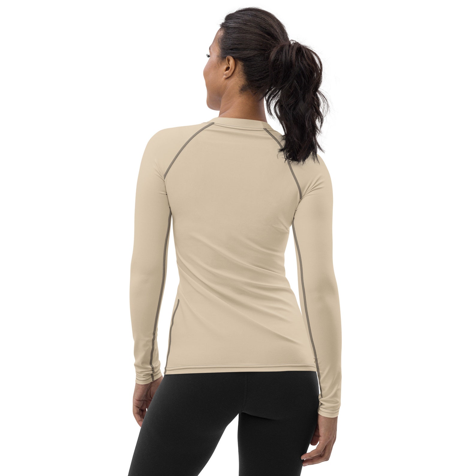 Champagne Beige Women's Rash Guard UPF 50 for Yoga, Paddle-board ...