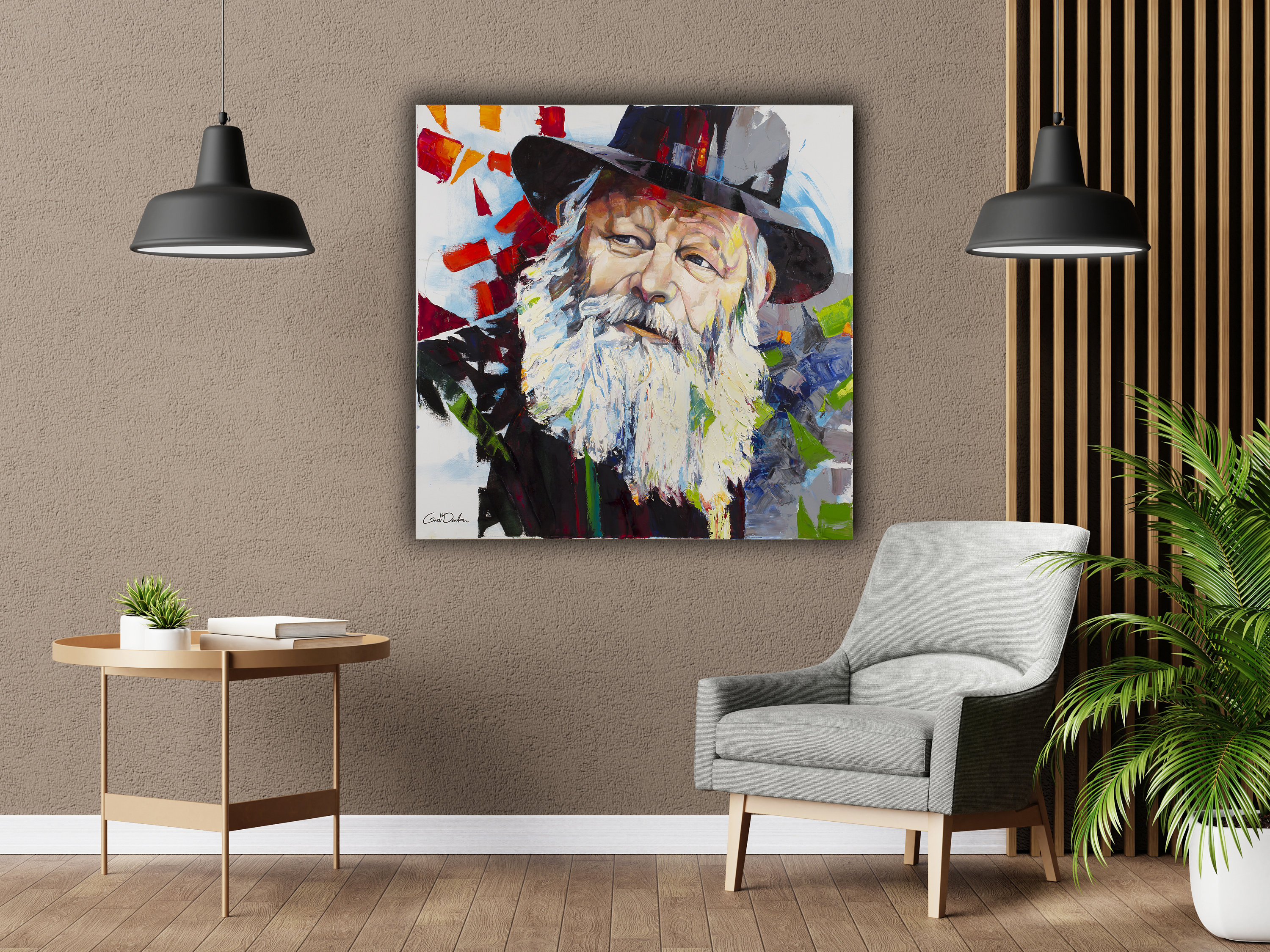 Chabbad Lubavitcher Rebbe Portrait, Modern Jewish Art ,wall Art Canvas ...