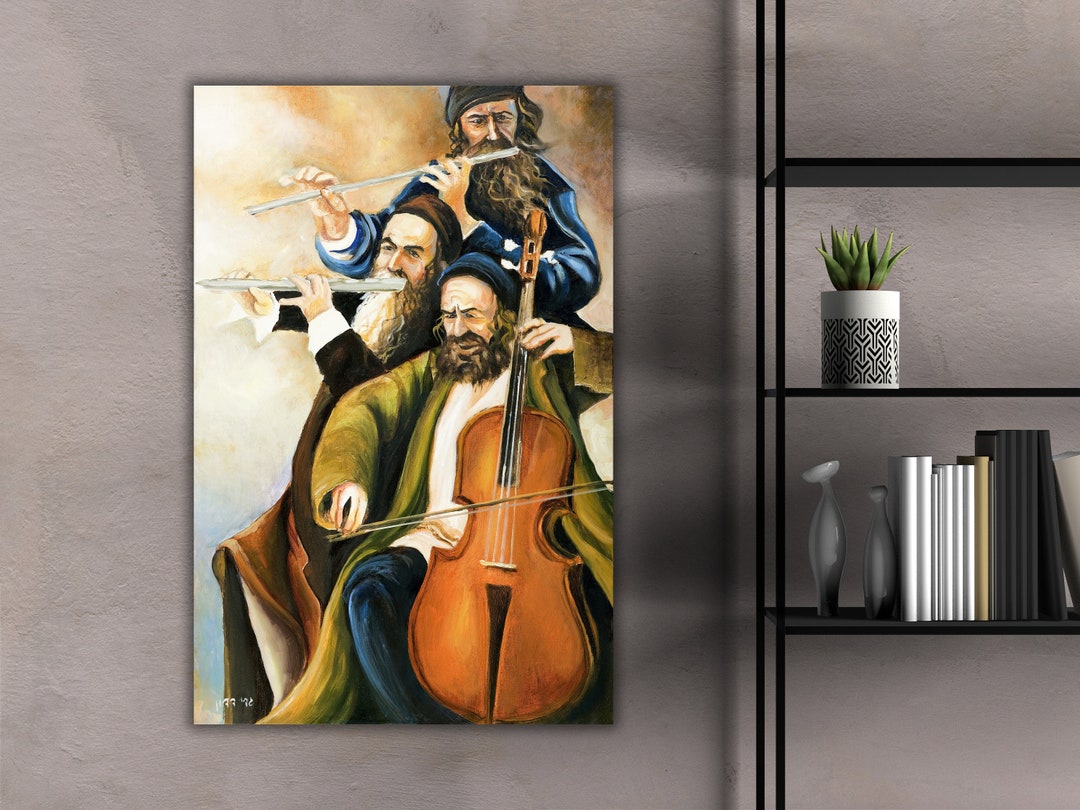 Jewish Band, Wall Art, Musicians, Colorful Canvas Print, Israeli Artist ...