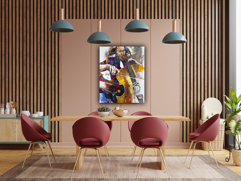 Cellist, Jewish Musician, Contemporary Art, Canvas Print/ Gadi Dadon ...