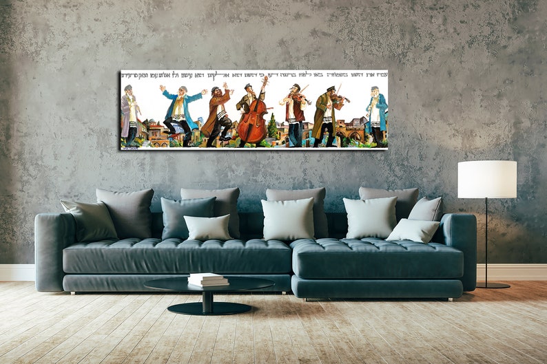 Jewish Art Canvas Print, Happy Jewish Musicians ,tsfat, Judaica Long ...