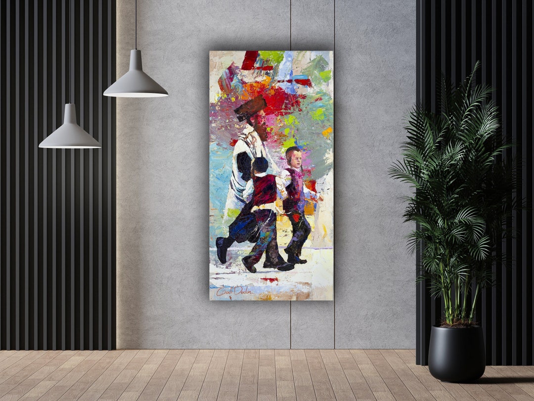 Jewish Abstract ,contemporary Art ,colorful Canvas Print ,gadi Dadon ...