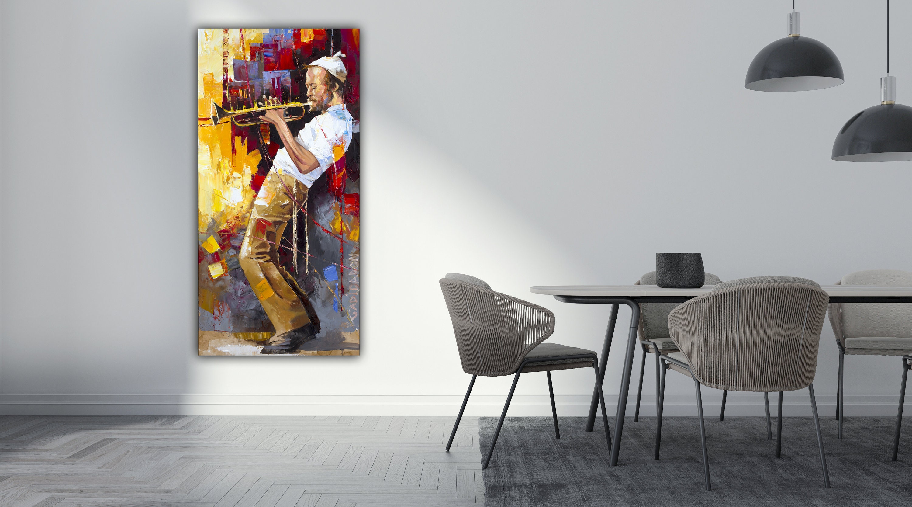 Cellist Jewish Musician, Contemporary Art Canvas Print/ Gadi Dadon ...