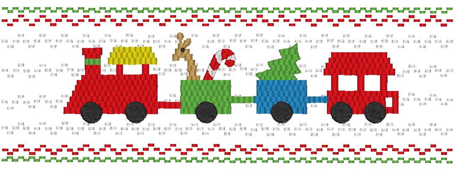 Christmas Train- Machine Smocking - Etsy