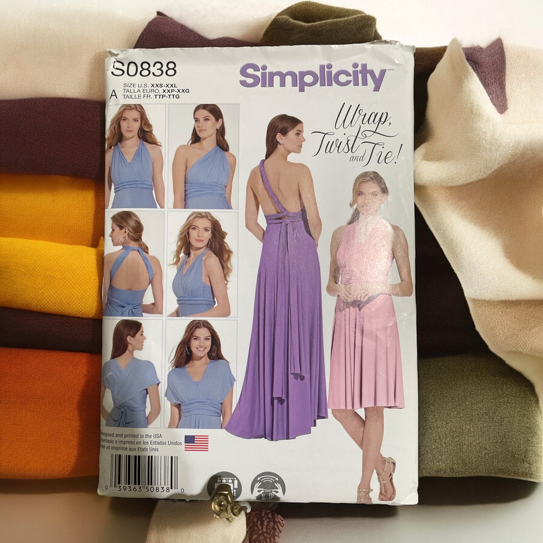 Simplicity Wrap Twist and Tie Sewing Pattern So838 Size Xxs-xxl - Etsy