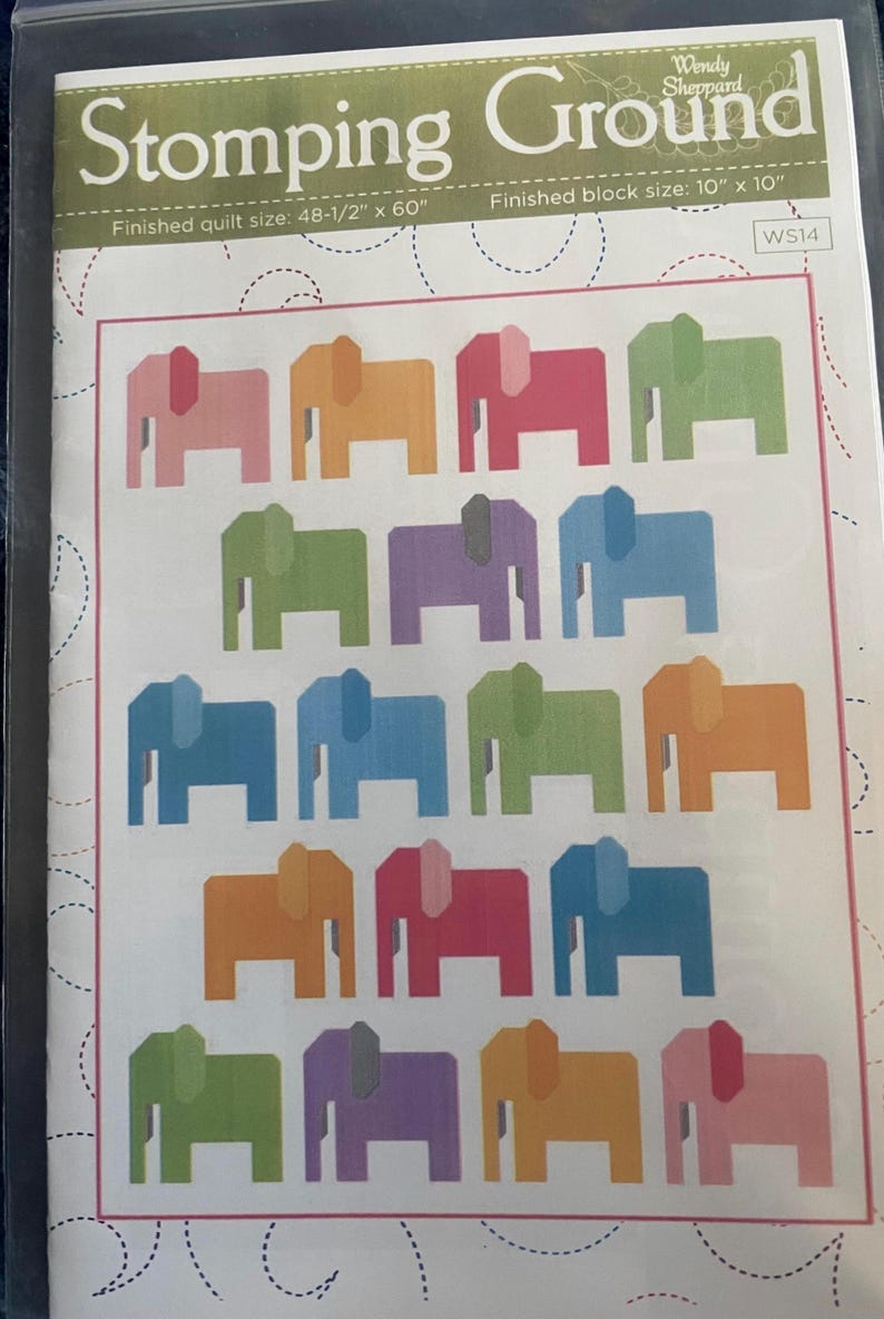 Stomping Ground Quilt Pattern | Modern Elephant Baby Quilt, Fat Quarter ...