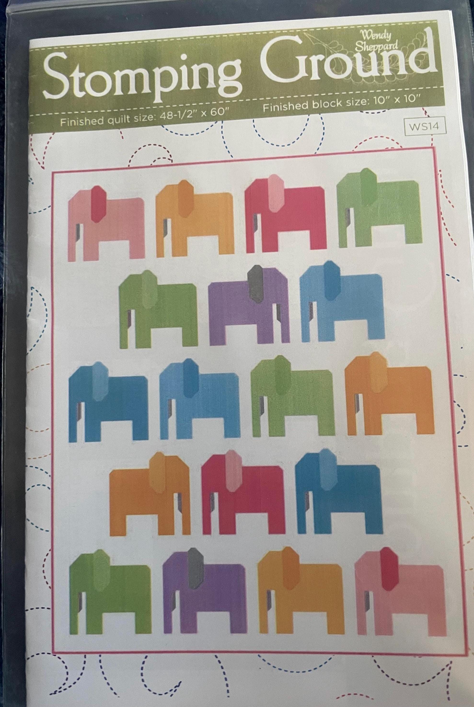 Stomping Ground Quilt Pattern | Modern Elephant Baby Quilt, Fat Quarter ...