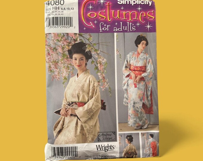 Simplicity 4080 Kimono Costume Pattern – Adult Sizes 6–12 | Vintage ...