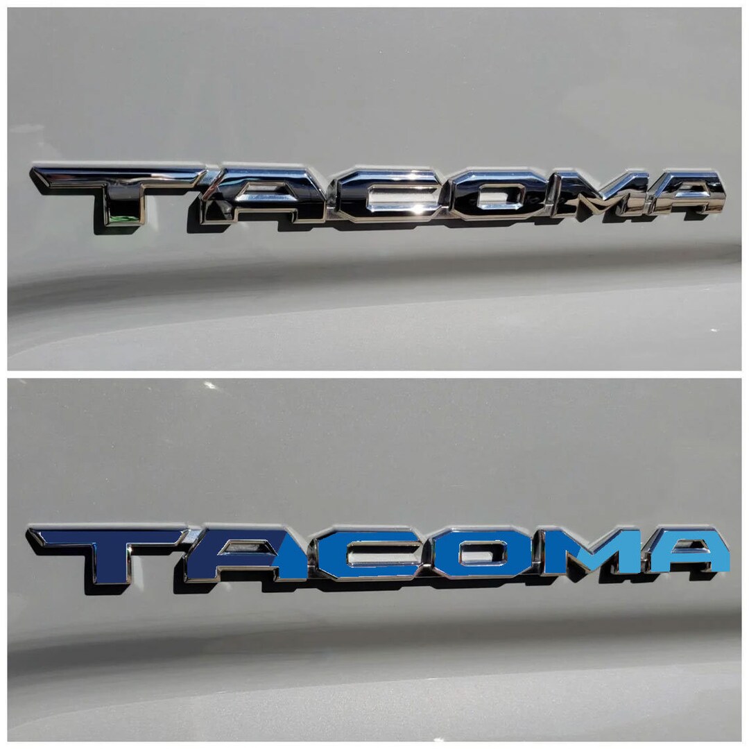Custom Vinyl Decals for 2016-2023 Tacoma Door Emblems Blue Split Custom ...