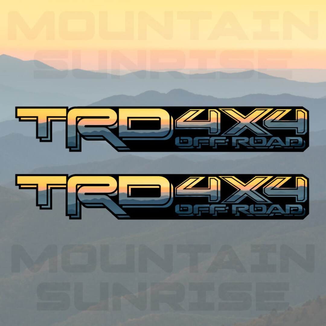 Custom Toyota Tundra Tacoma Sunrise Mountain Full Color Print Decal Set ...